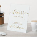 Elegant Wedding Personalized Gold Favors Table Pedestal Sign | Zazzle