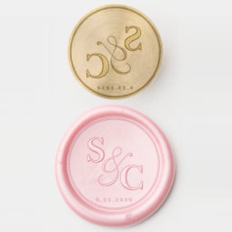 Elegant Wedding Personalized Modern Monogram Wax Seal Stamp | Zazzle