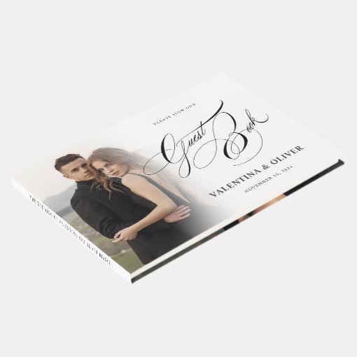 Elegant Wedding Photo Display Guest Book | Zazzle