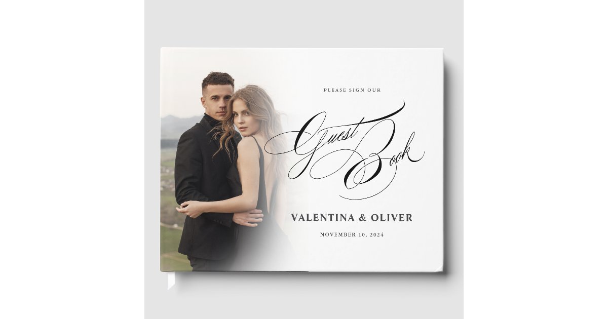 Elegant Wedding Photo Display Guest Book | Zazzle