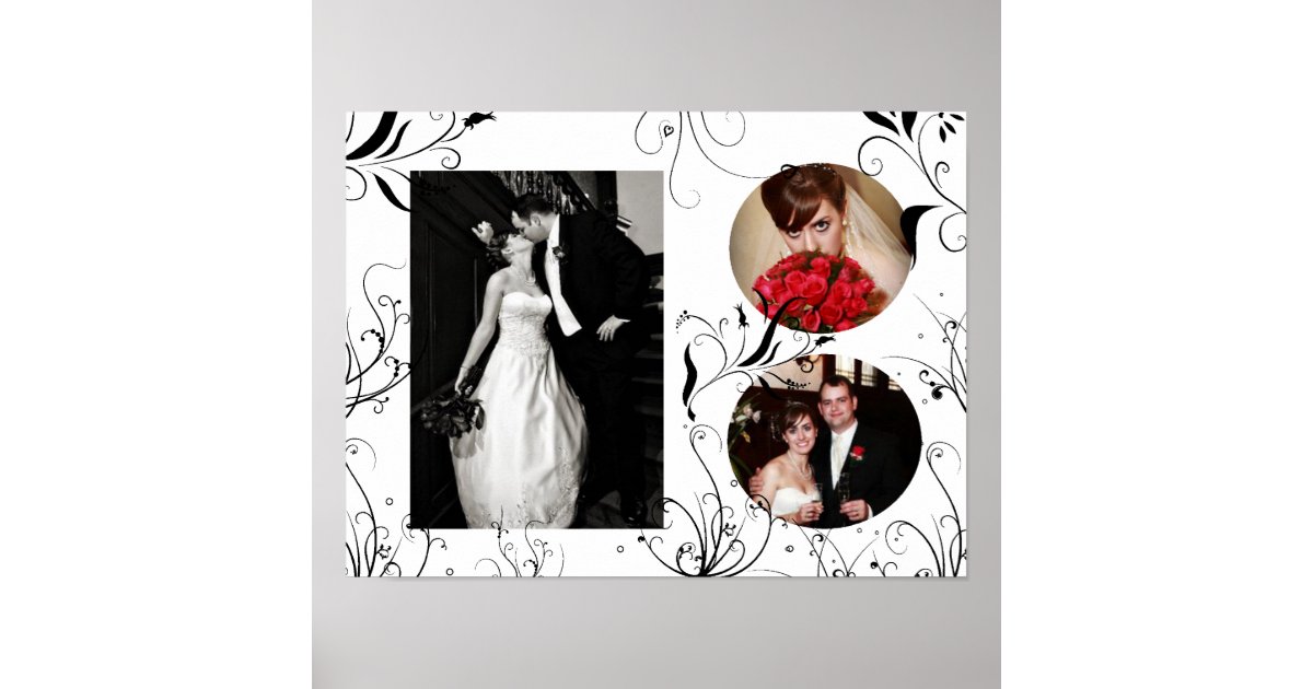 Elegant Wedding Photo Frame Print | Zazzle