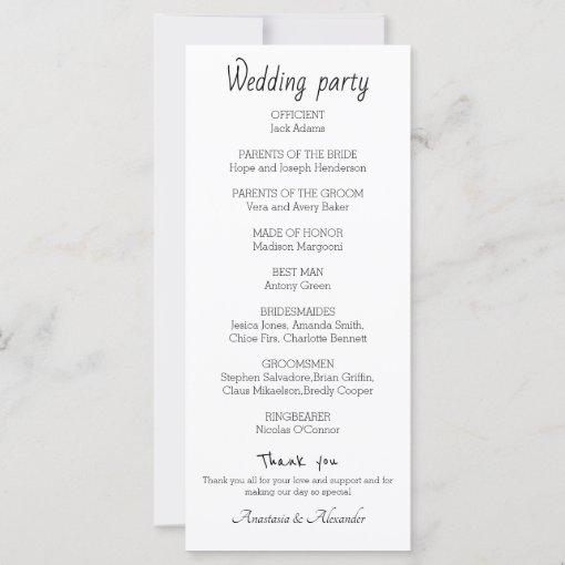 Elegant Wedding Program. | Zazzle