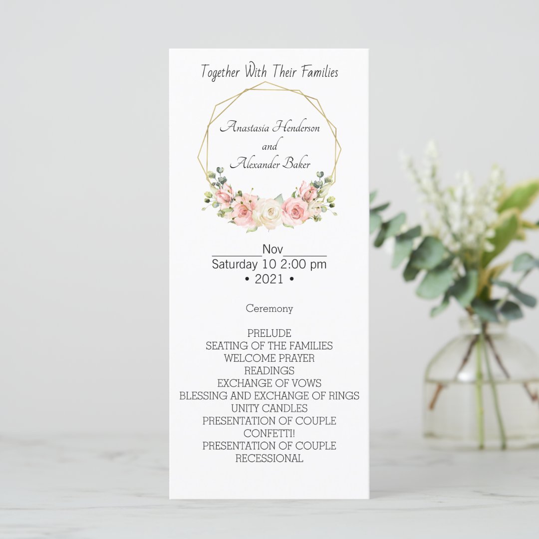 Elegant Wedding Program. | Zazzle