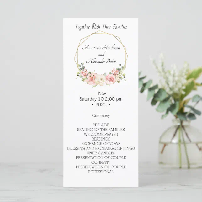 Elegant Wedding Program. | Zazzle