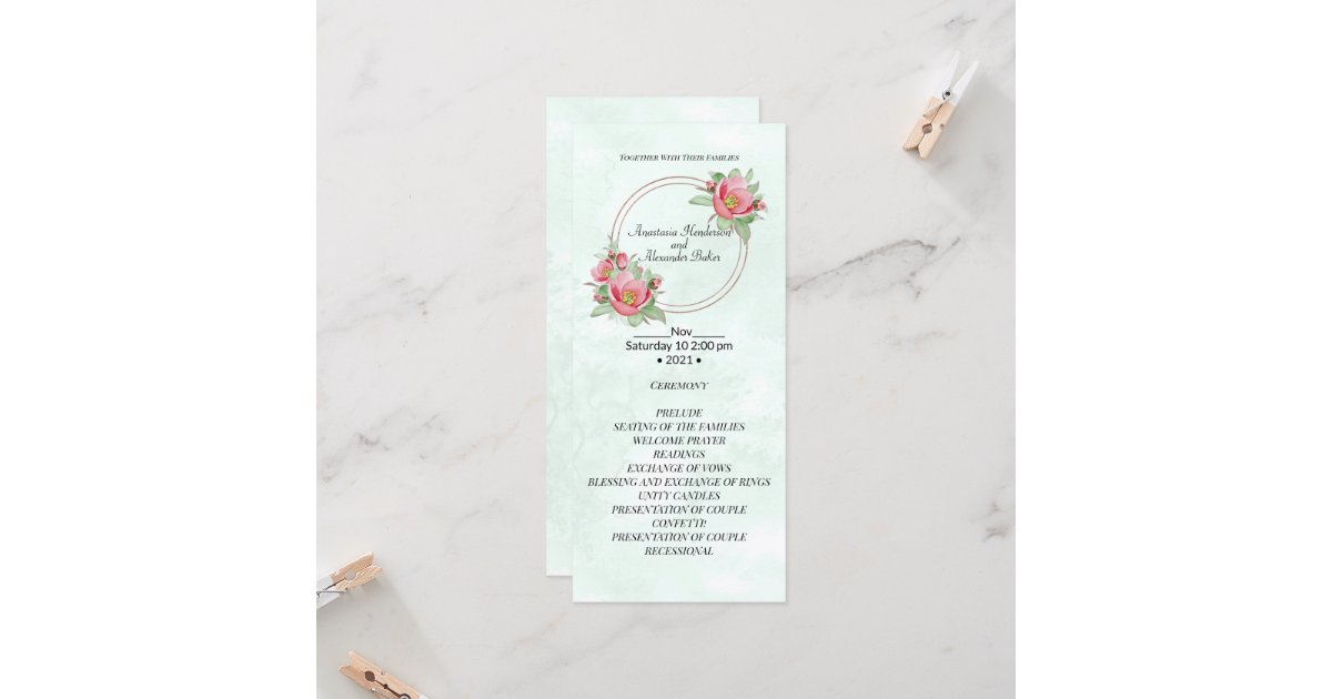 Elegant Wedding Program. | Zazzle