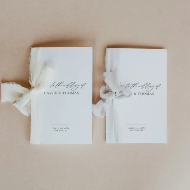 Elegant wedding program booklet, order of service | Zazzle
