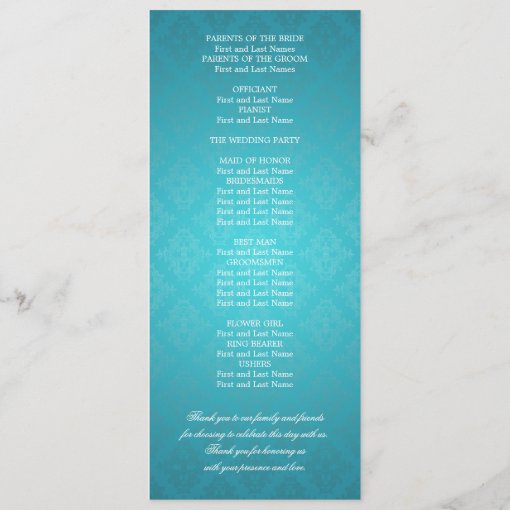 Elegant Wedding Program Royal Crown Blue | Zazzle