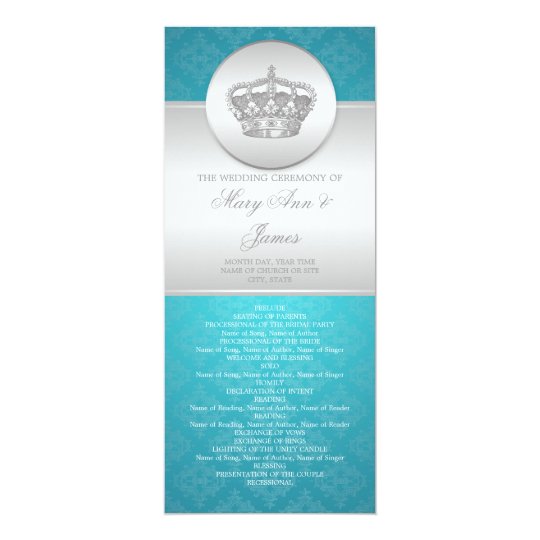 Elegant Wedding Program Royal Crown Blue | Zazzle.com
