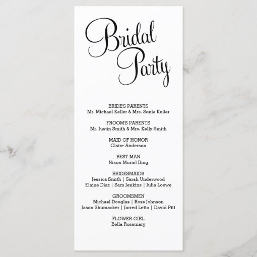 Elegant Wedding Program / Simple Wedding Program | Zazzle