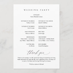 Elegant Wedding Programs 5x7 Romantic Calligraphy | Zazzle