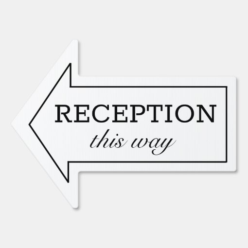 Elegant Wedding Reception Direction This Way Arrow Sign | Zazzle