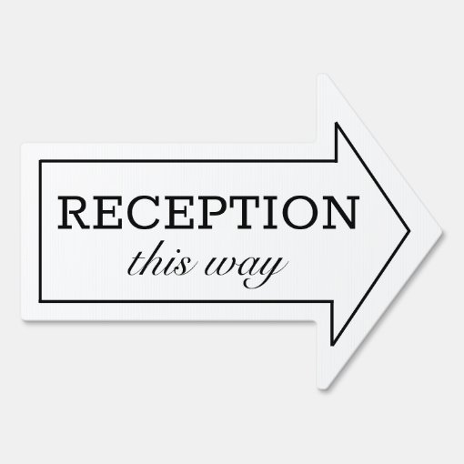 Elegant Wedding Reception Direction This Way Arrow Sign | Zazzle