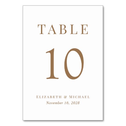 Elegant Wedding Reception Gold Table Number | Zazzle