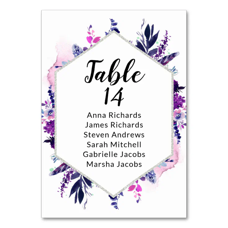 Elegant Wedding Reception Guest Seating Chart Table Number | Zazzle