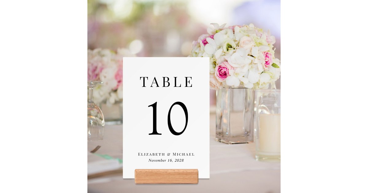 Elegant Wedding Reception Table Number Holder | Zazzle