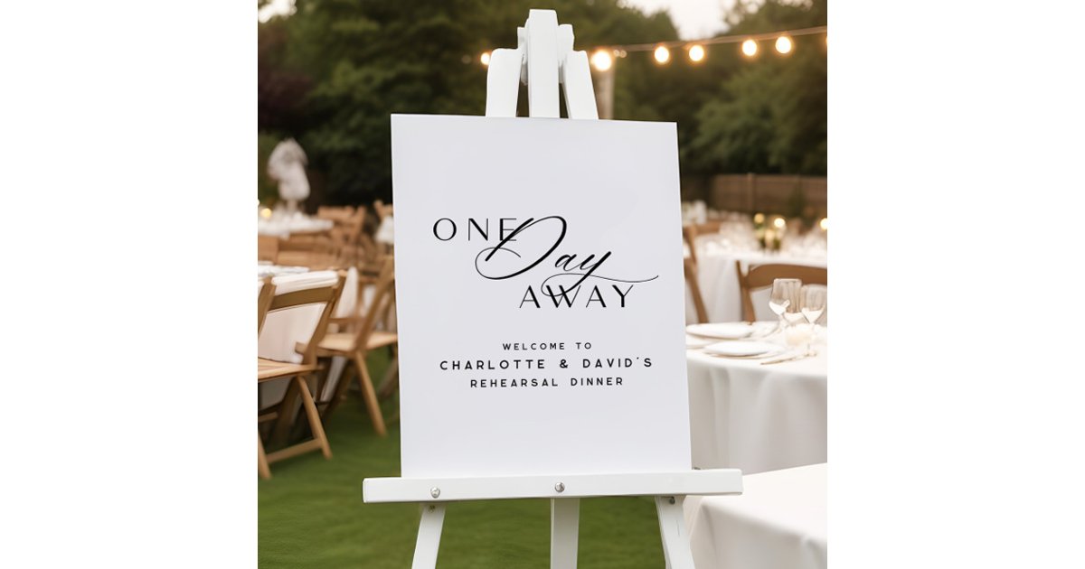 Elegant Wedding Rehearsal Dinner Welcome Sign | Zazzle