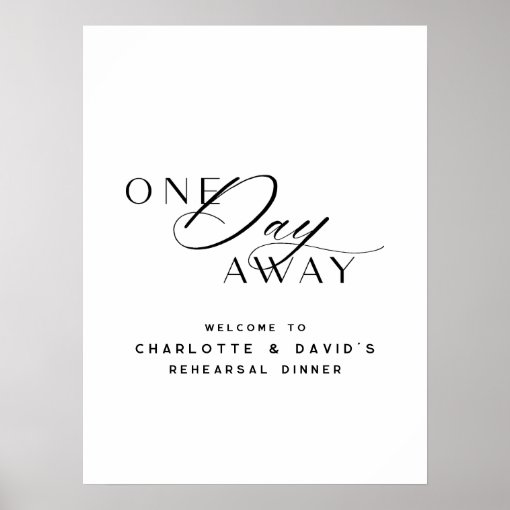 Elegant Wedding Rehearsal Dinner Welcome Sign | Zazzle
