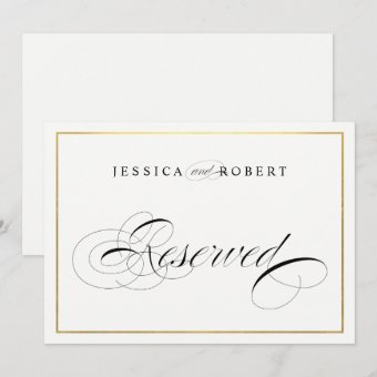 Elegant Wedding Reserved Sign Invitation | Zazzle