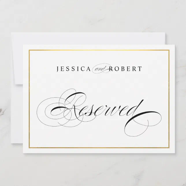 Elegant Wedding Reserved Sign Invitation | Zazzle