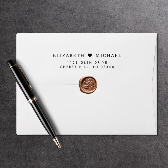 Elegant Wedding Return Address Envelope | Zazzle