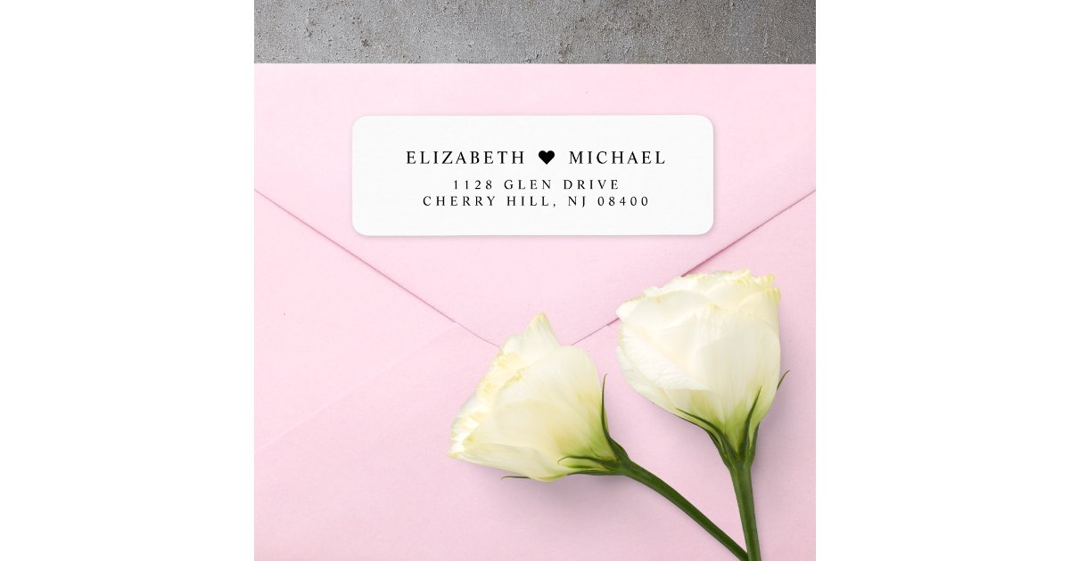 Elegant Wedding Return Address Label | Zazzle