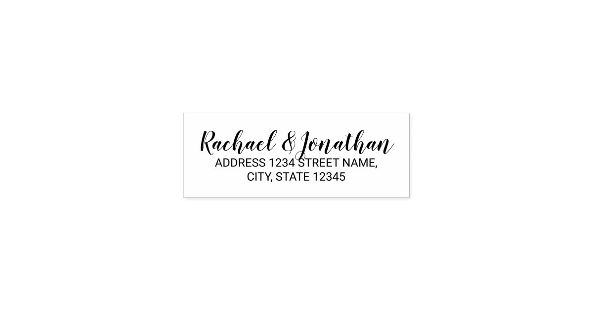 Elegant Wedding Return Address Rubber Stamp | Zazzle