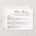 Elegant Wedding RSVP Menu Choices 4 Guests Card | Zazzle