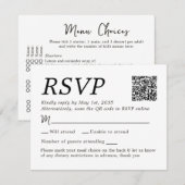 Elegant Wedding RSVP Menu Choices 4 Guests Card | Zazzle