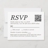 Elegant Wedding RSVP Menu Choices 4 Guests Card | Zazzle