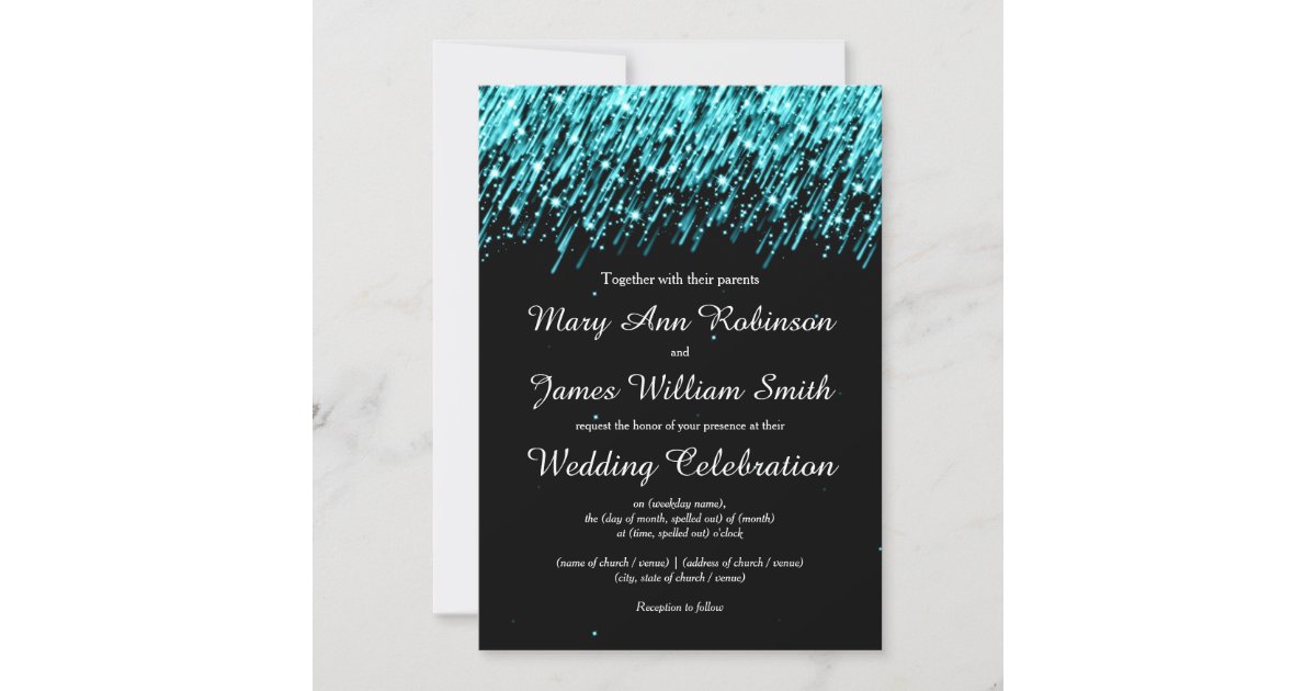 Elegant Wedding Save The Date Stars Turquoise | Zazzle