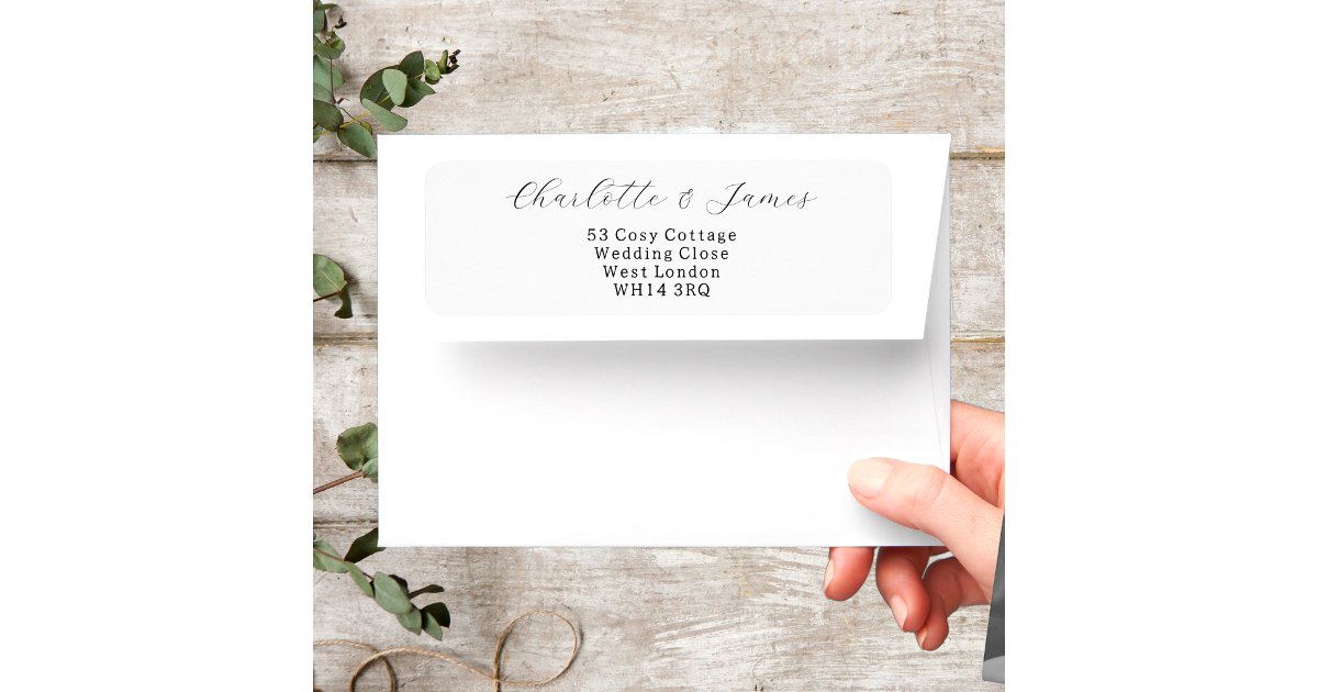 Elegant Wedding Script Name And Address Label | Zazzle
