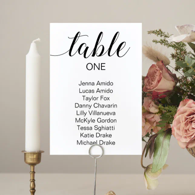 Elegant Wedding Seating Chart Cards | Zazzle