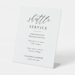 Elegant Wedding Shuttle Service Sign | Zazzle
