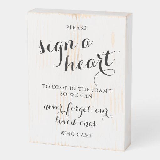 Elegant Wedding Sign A Heart Sign Black White | Zazzle