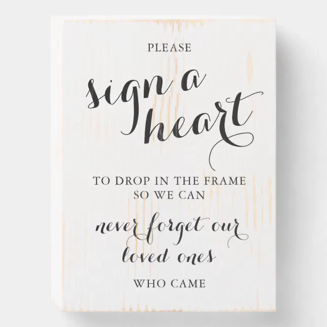 Elegant Wedding Sign A Heart Sign Black White | Zazzle