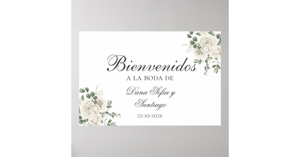Elegant Wedding Spanish Welcome sign | Zazzle