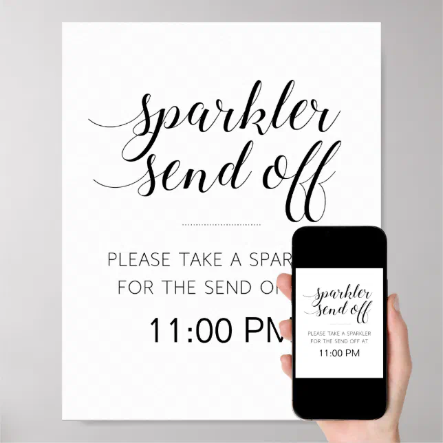 Elegant Wedding Sparkler Send Off Sign | Zazzle