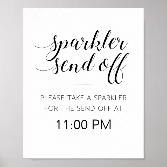 Elegant Wedding Sparkler Send Off Sign | Zazzle