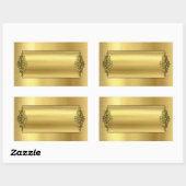Elegant Wedding Stickers, Gold Rectangular Sticker | Zazzle