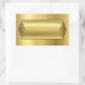 Elegant Wedding Stickers, Gold Rectangular Sticker | Zazzle