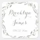 Elegant Wedding Stickers Grey Floral Wreath | Zazzle