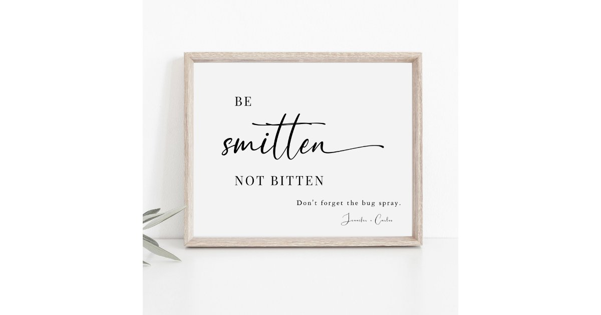 Elegant Wedding Sunscreen and Bug Spray Sign | Zazzle