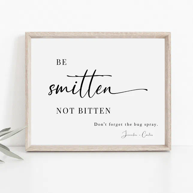 Elegant Wedding Sunscreen and Bug Spray Sign | Zazzle