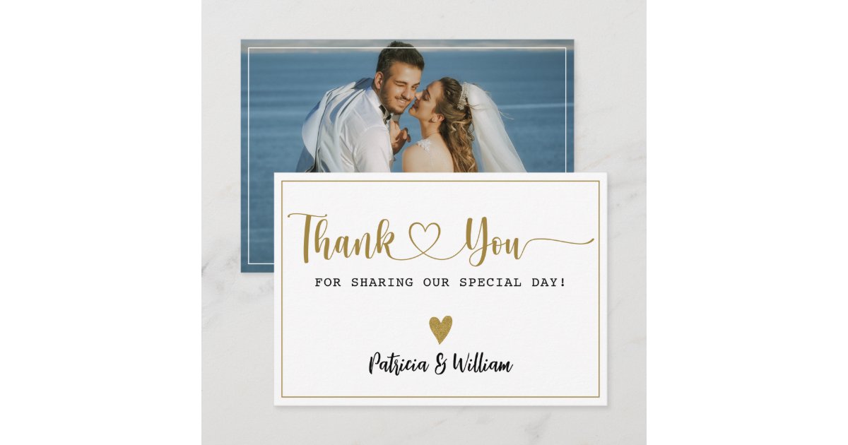 Elegant Wedding Thank You Couple Photo | Zazzle