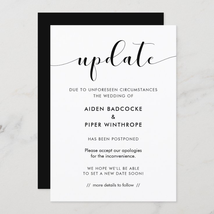 Elegant wedding update announcement | Zazzle