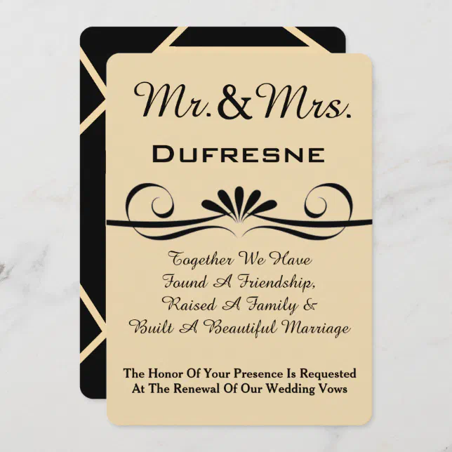 Elegant Wedding Vow Renewal Invitation | Zazzle
