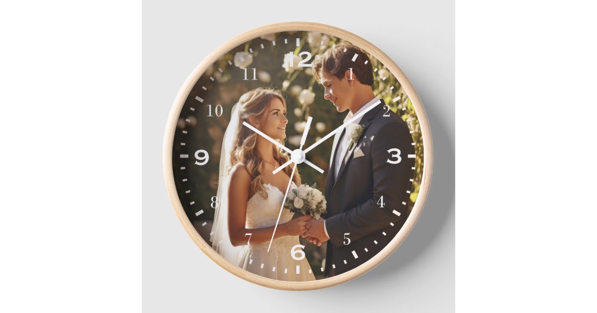Elegant Wedding Wall Clock | Zazzle