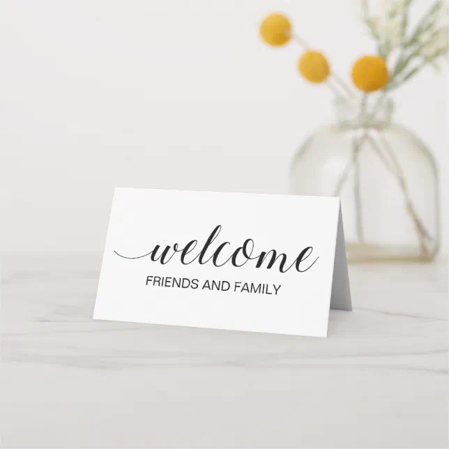 Elegant Wedding Welcome Gift Bag Basket Place Card | Zazzle