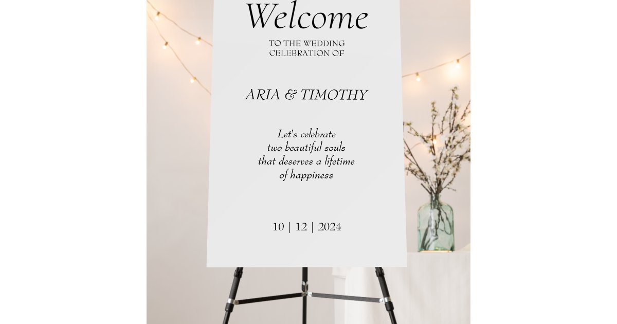 ELEGANT WEDDING WELCOME SIGN | Zazzle