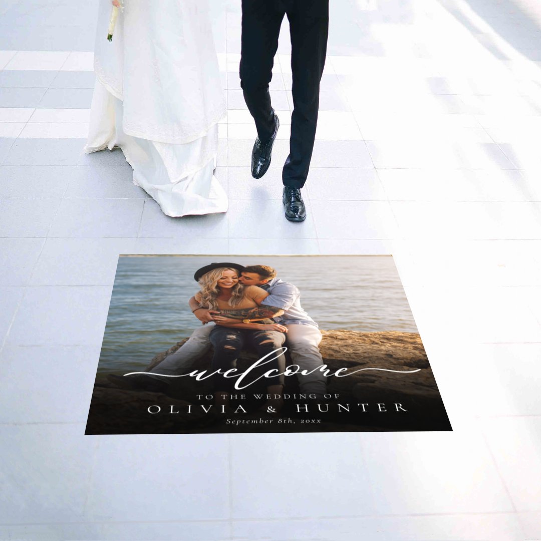 Elegant Wedding Welcome Sign Dance Floor Decals | Zazzle